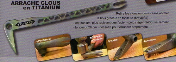 Marteaux, maillets Arrache clous Titanium machine a bois Arrache clous