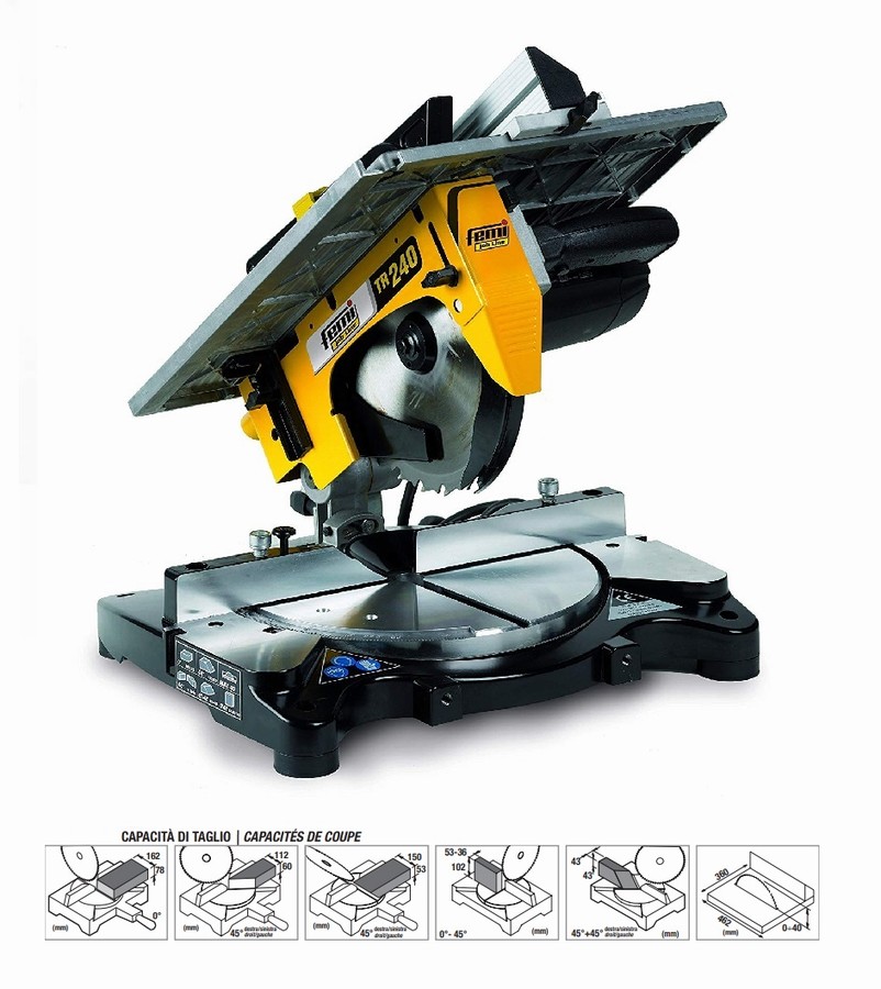 Scie à onglet bois Ø250 mm + table supérieure grande dimension - 230V ...