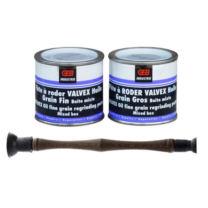 Droguerie Graisse, pâte outillage a bois Pâte à roder 2x65g + rodoir à
